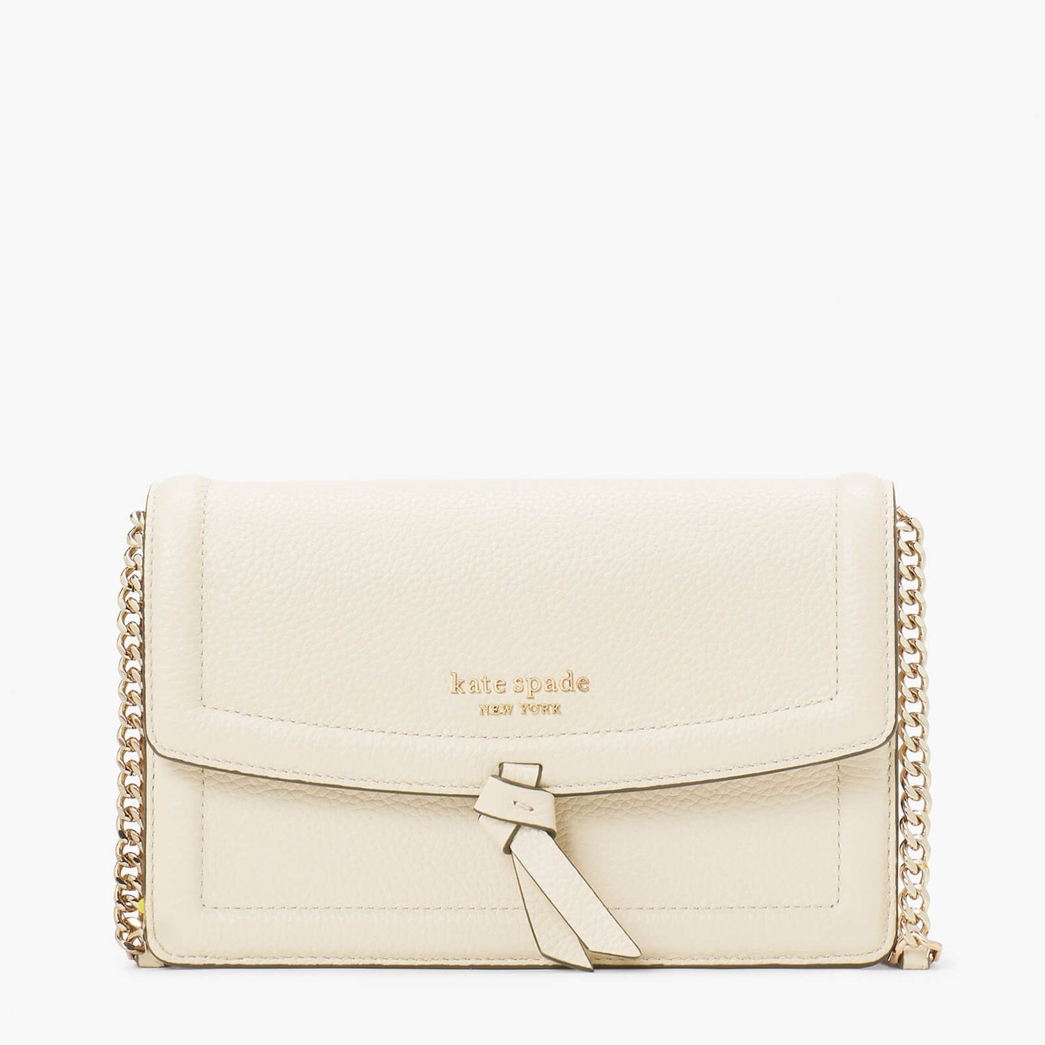 Kate Spade New York Women's Knott Pebbled Flap Cross Body Bag - Milk Glass