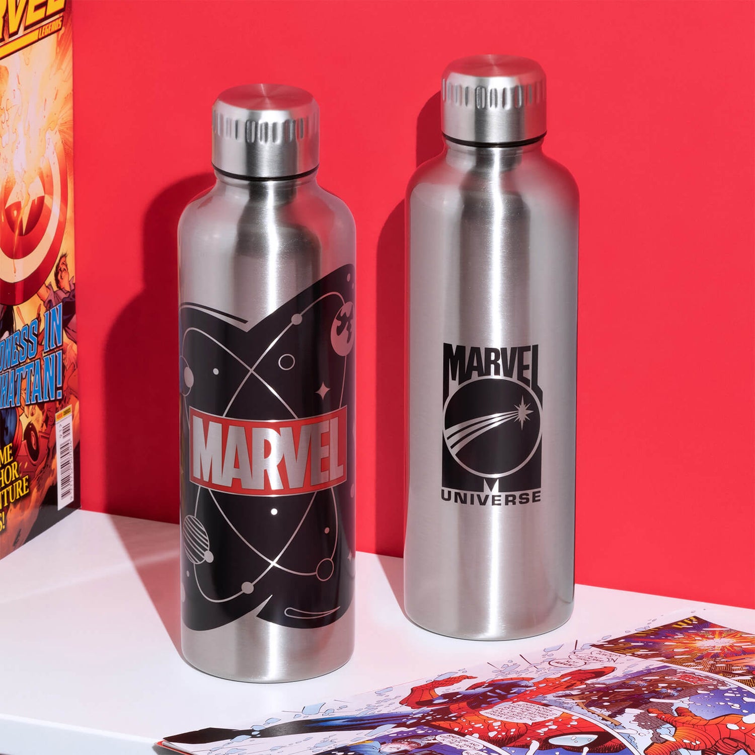 Marvel Logo Metal Water Bottle Gifts - Zavvi UK