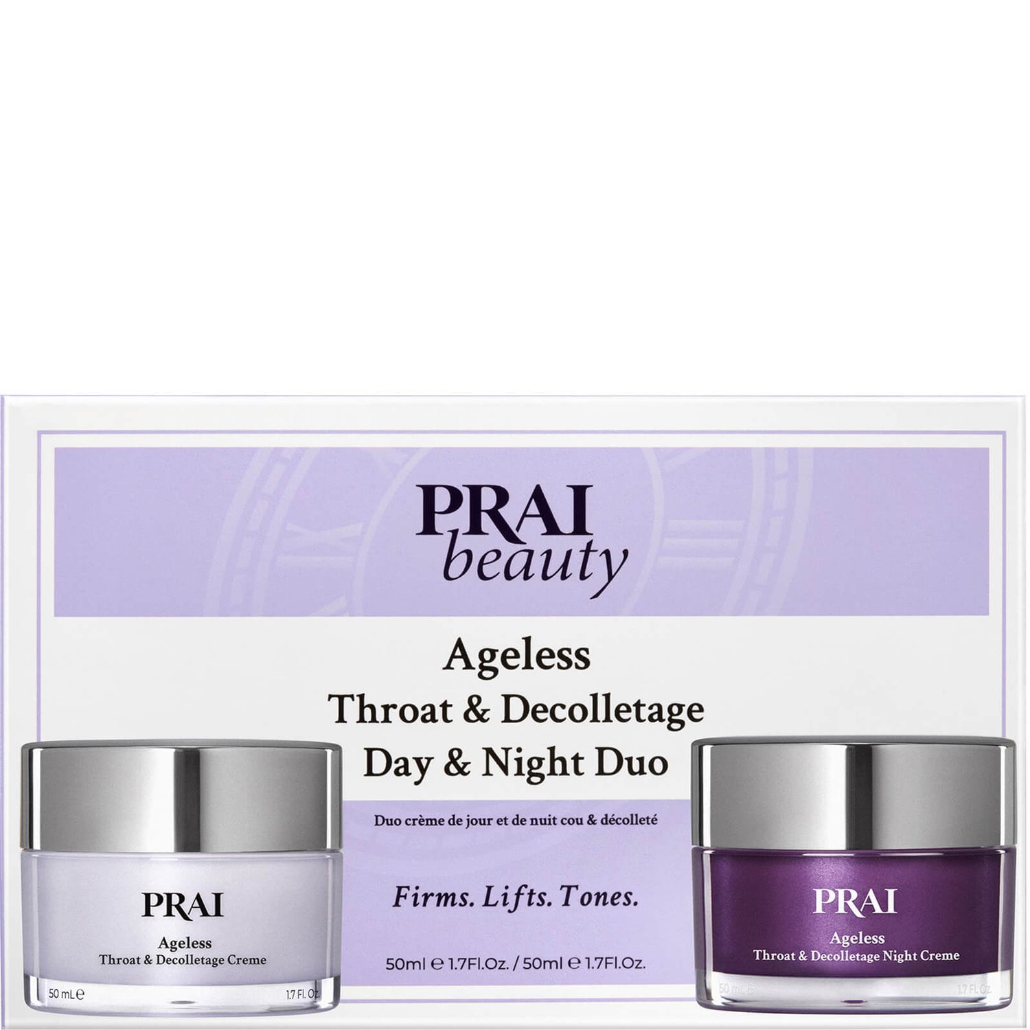 PRAI Ageless Throat & Decolletage 50ml Day & Night Duo | LOOKFANTASTIC
