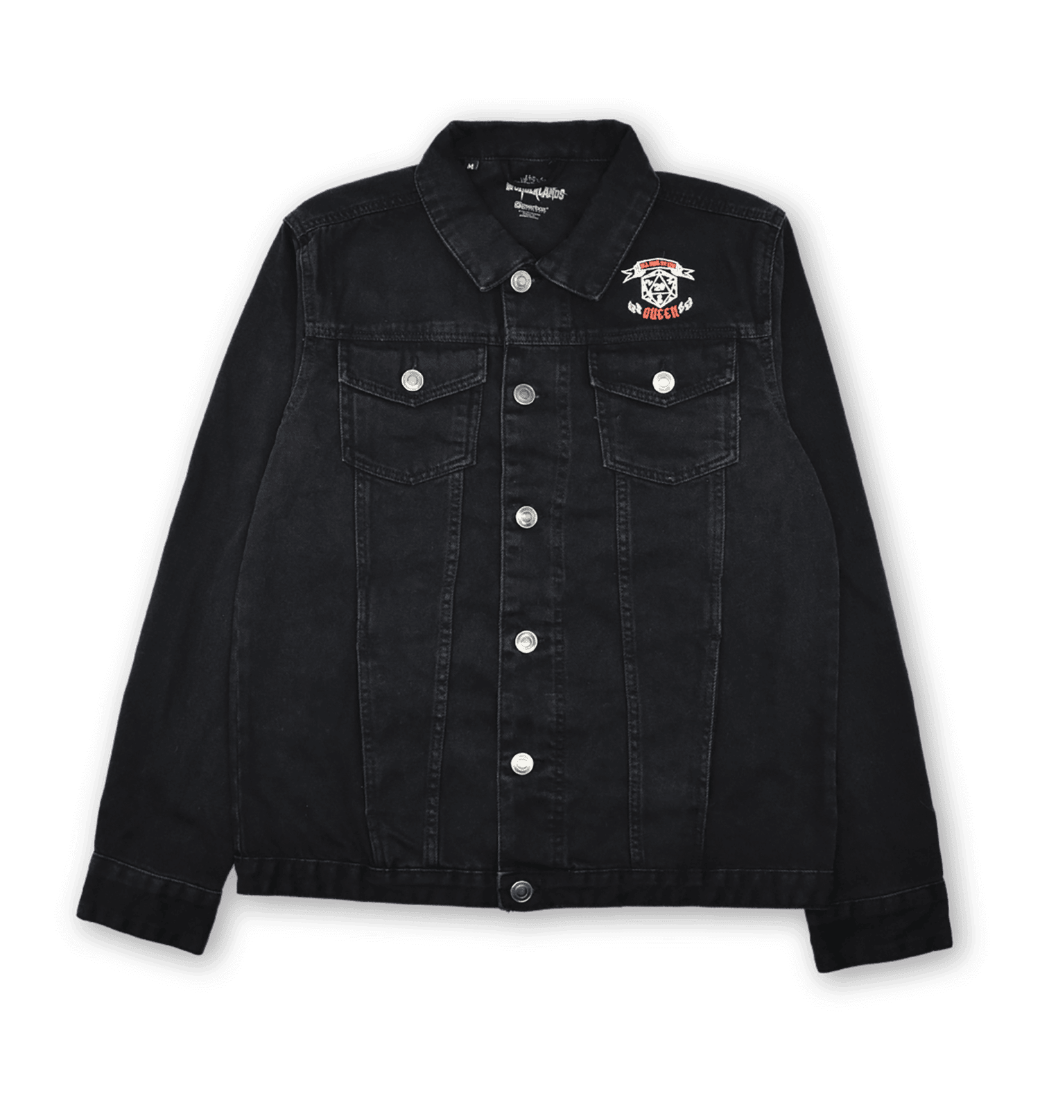 Butt Stallion PULP HORROR Embroidered Denim Jacket - Black Clothing ...