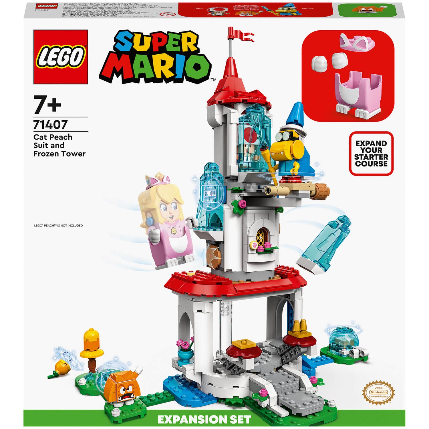 LEGO Super Mario Cat Peach Suit and Frozen Tower Expansion Set (71407 ...