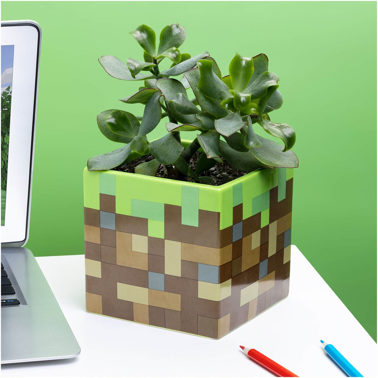 Minecraft Grass Block Pen / Plant Pot | retro vibes and nostalgia - all ...