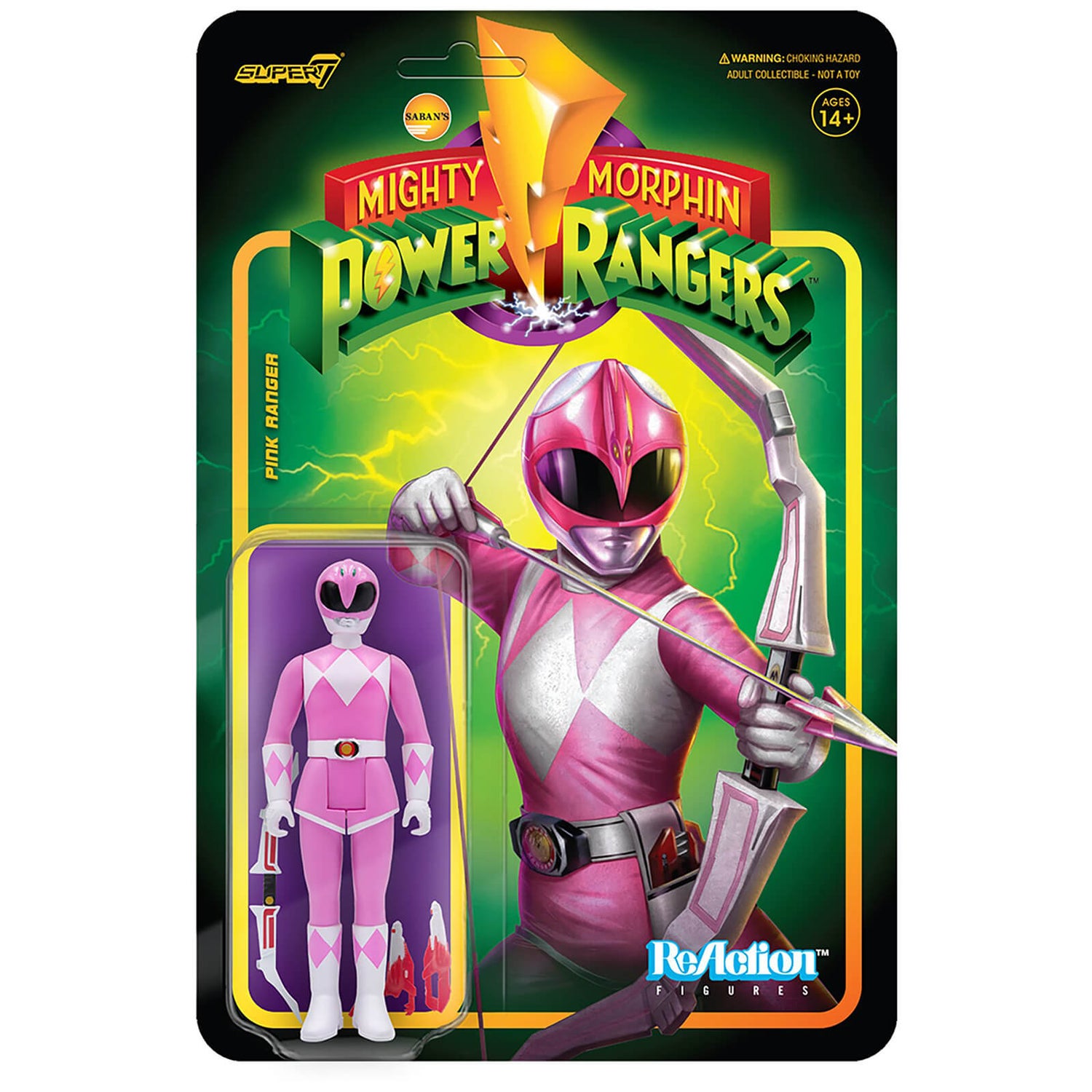 Super7 Mighty Morphin' Power Rangers Reaction Figure - Pink Ranger ...