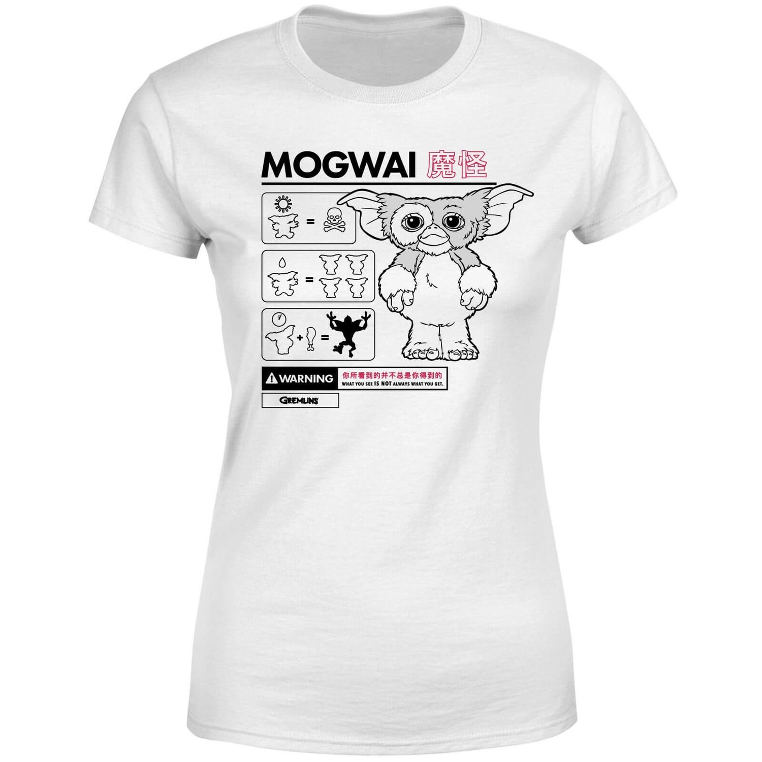 Gremlins Mogwai Instructional Women's T-Shirt - White Clothing - Zavvi UK