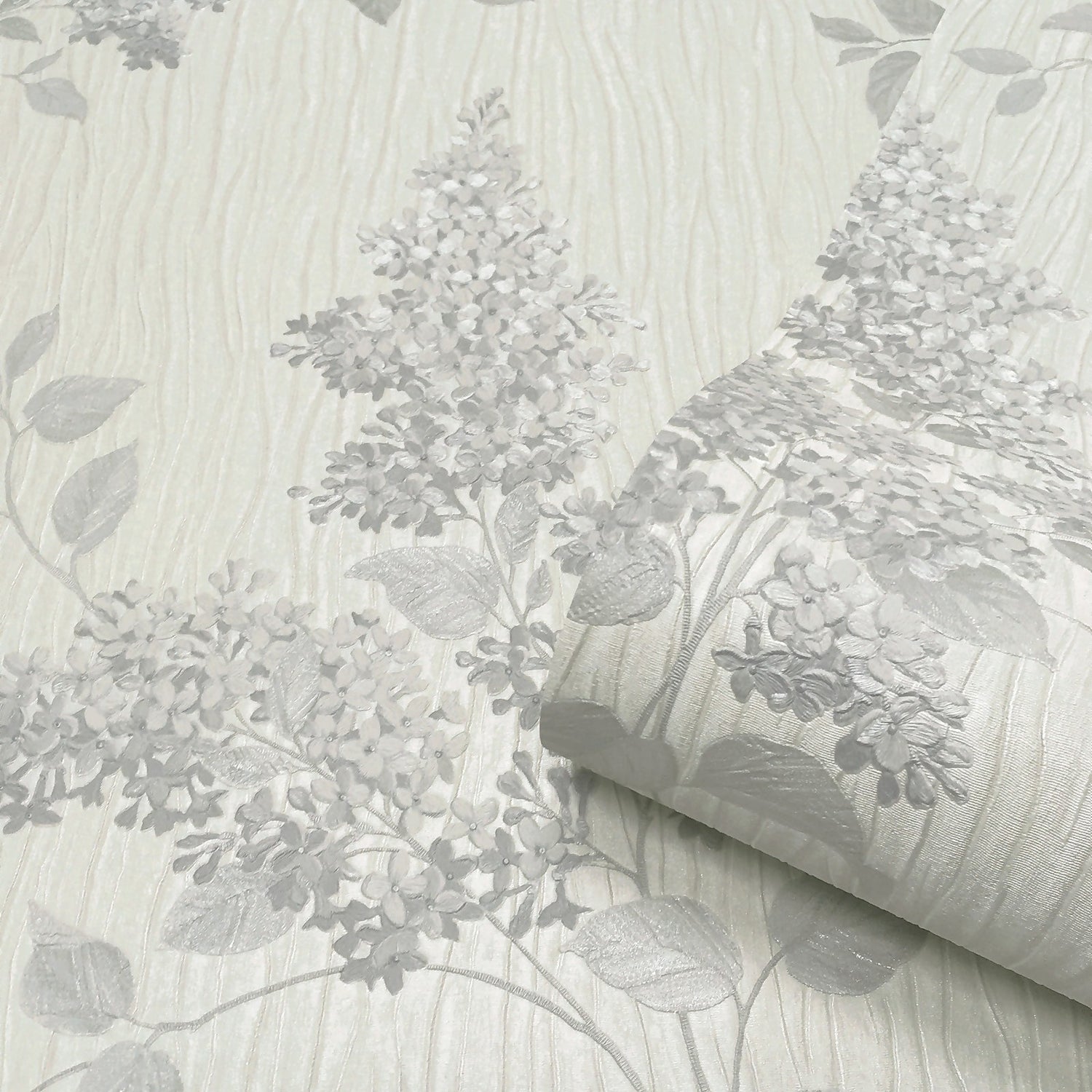 Silver Floral Wallpaper