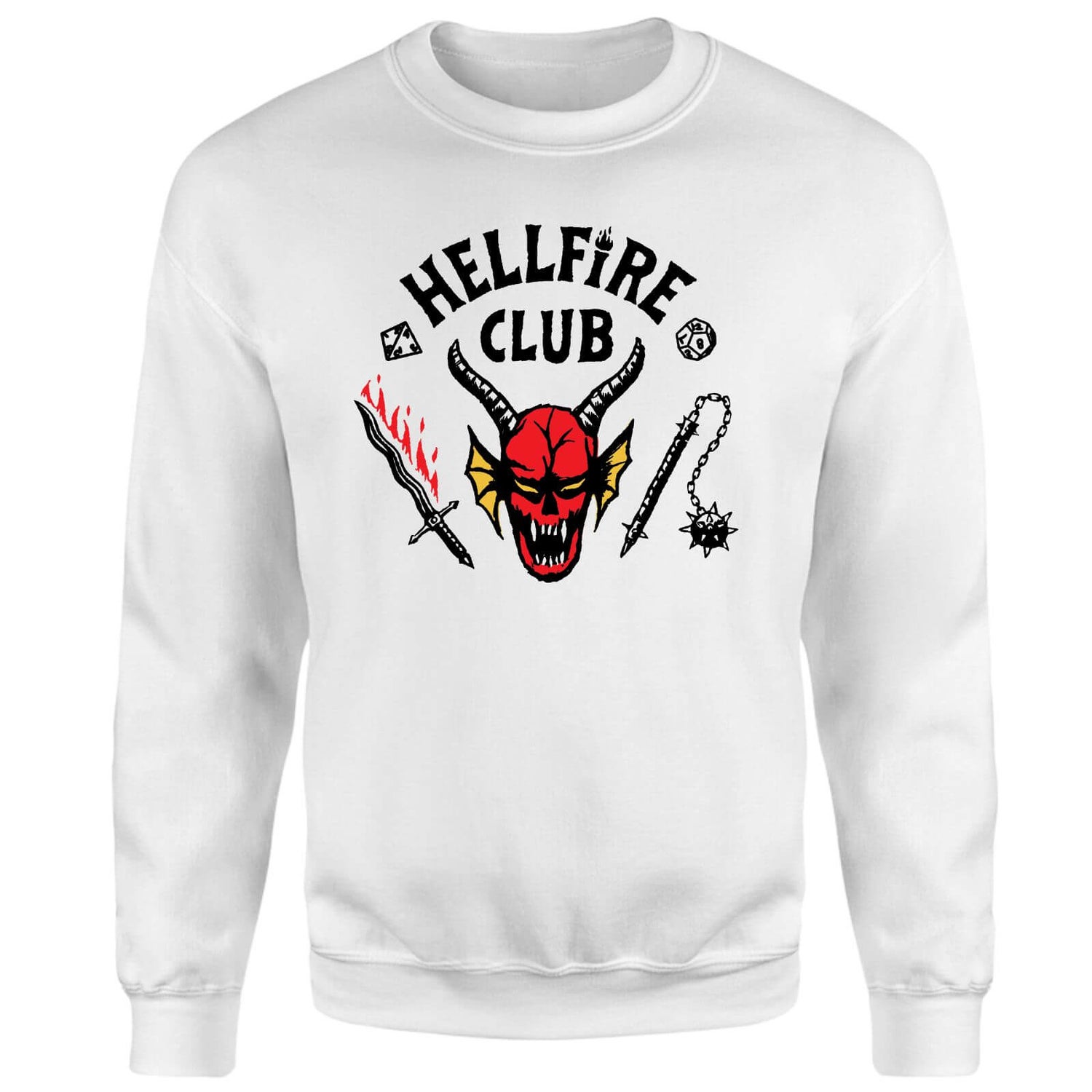 Stranger Things Hellfire Club Sweatshirt - White Clothing - Zavvi UK