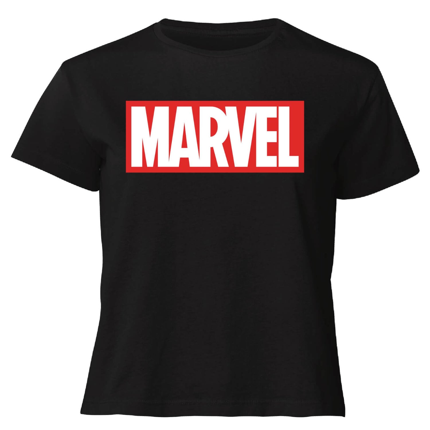 Marvel Logo Women's Cropped T-Shirt - Black Clothing - Zavvi UK