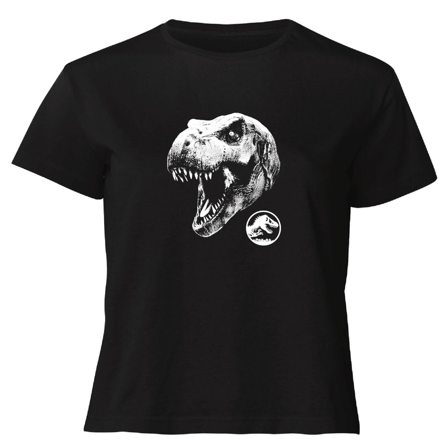 Jurassic Park T Rex Womens Cropped T Shirt Black Clothing Zavvi Uk