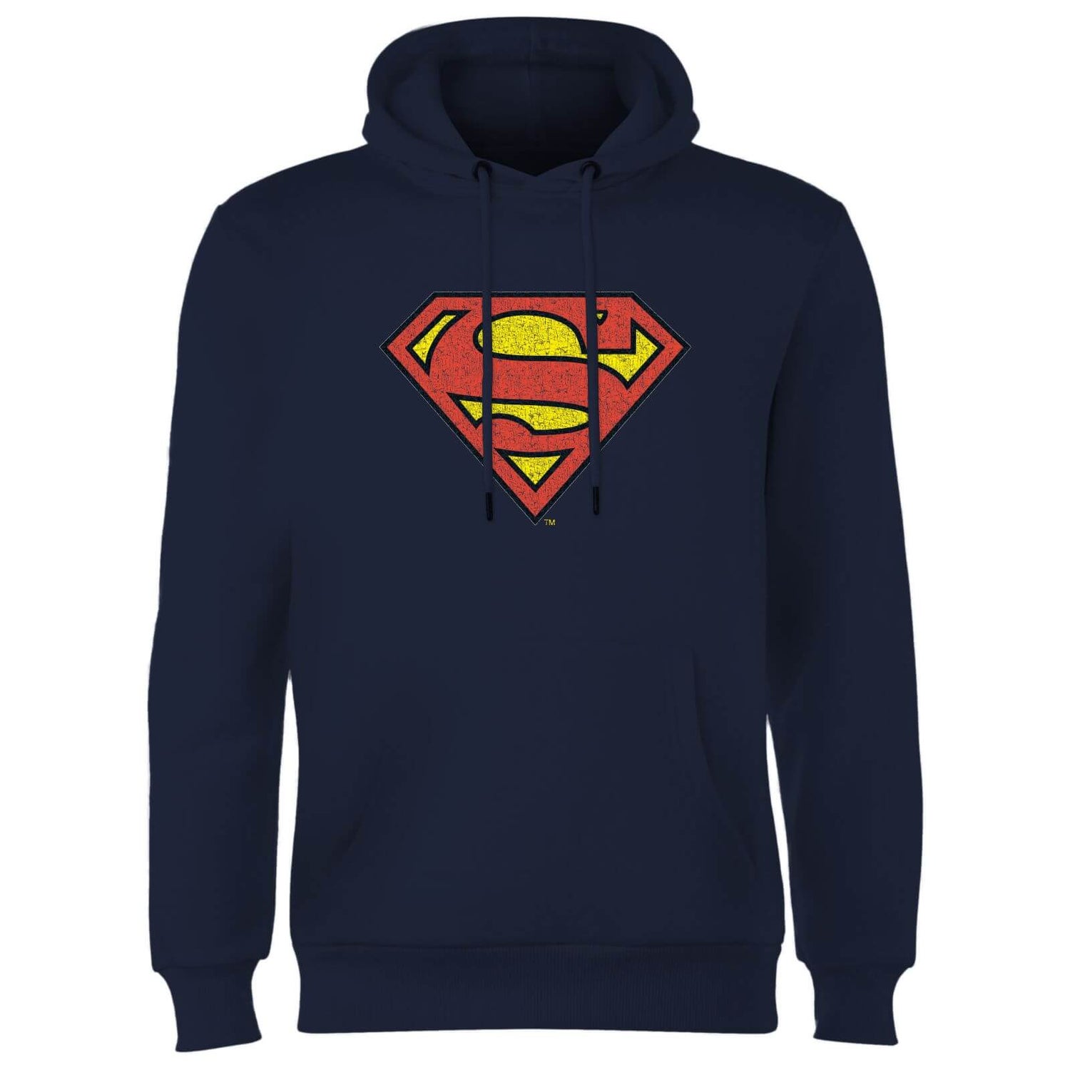 Official Superman Crackle Logo Hoodie - Navy Clothing - Zavvi UK