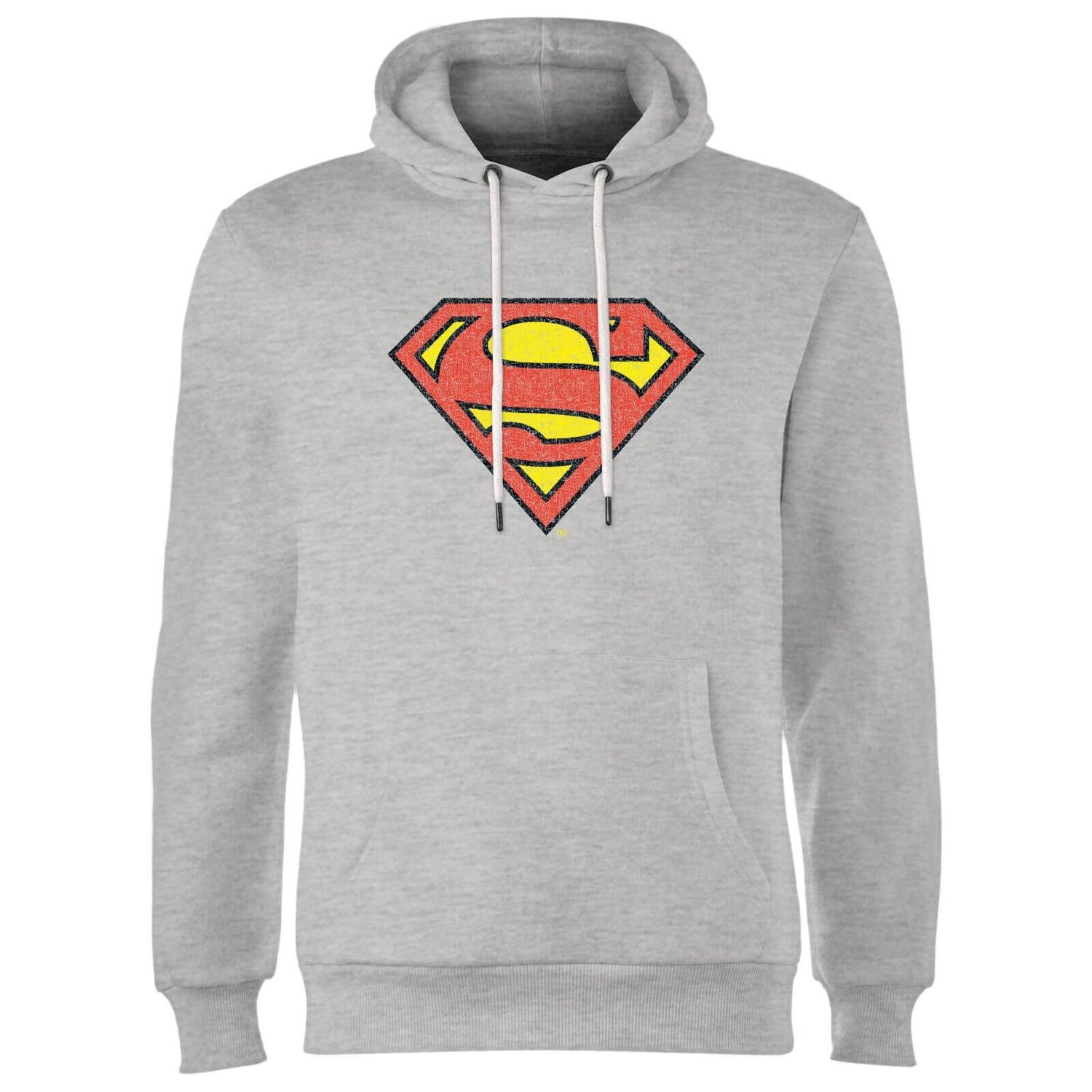 Official Superman Crackle Logo Hoodie - Grey Clothing - Zavvi UK