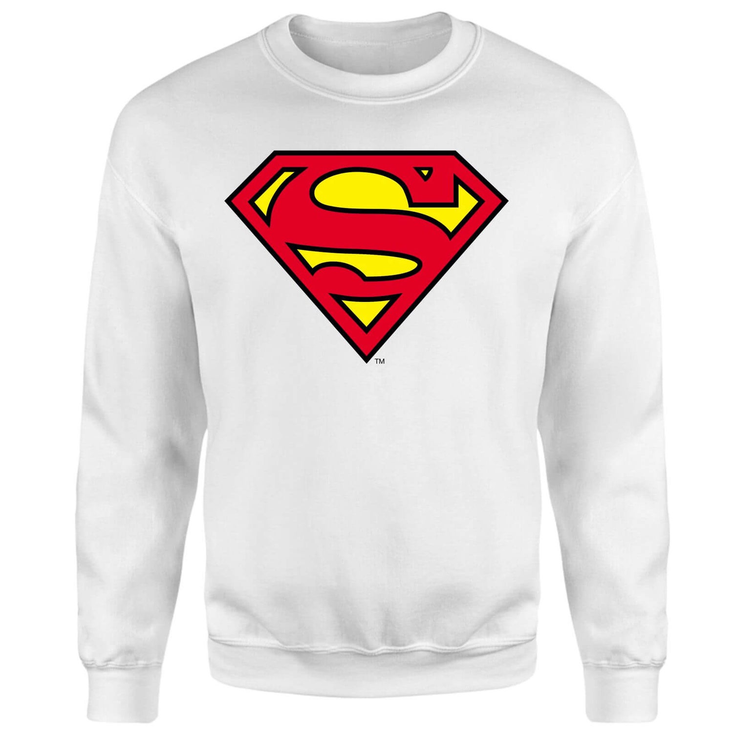 Official Superman Shield Sweatshirt - White Clothing - Zavvi UK