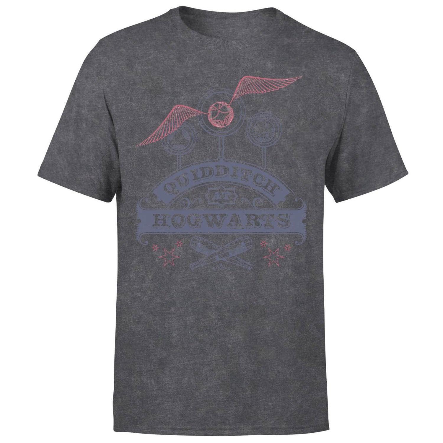 Harry Potter Quidditch At Hogwarts Men's T-Shirt - Black Acid Wash ...