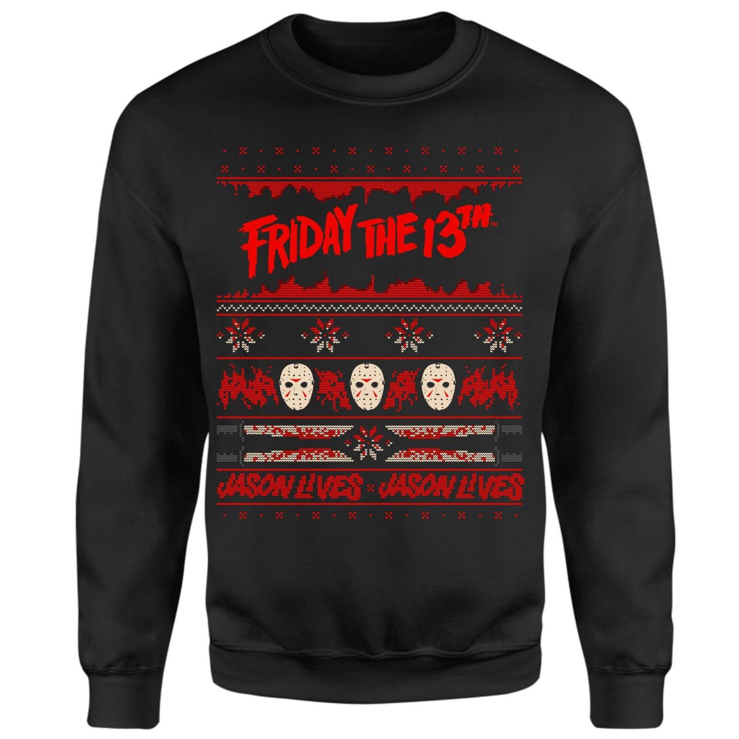 Friday the 13th Jason Lives Christmas Jumper - Black Clothing - Zavvi US