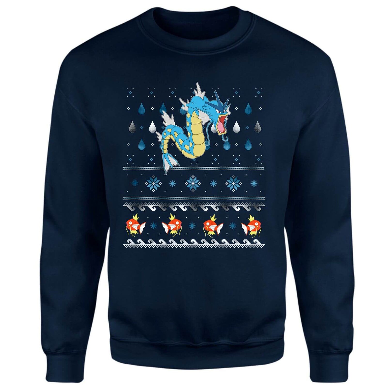 Pokemon Gyarados Christmas Jumper - Navy Clothing - Zavvi UK
