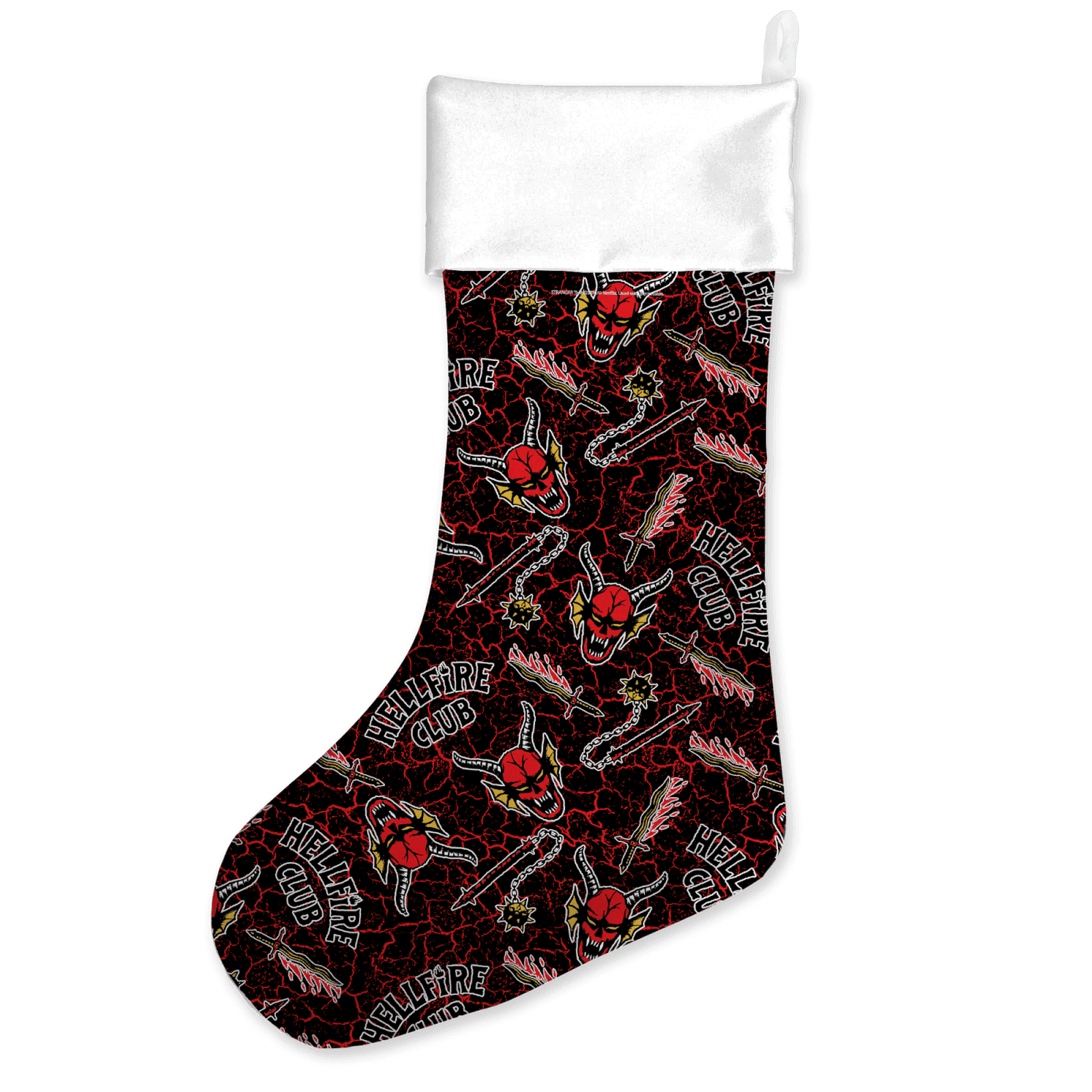 Stranger Things Hellfire Club Pattern Christmas Stocking Homeware ...