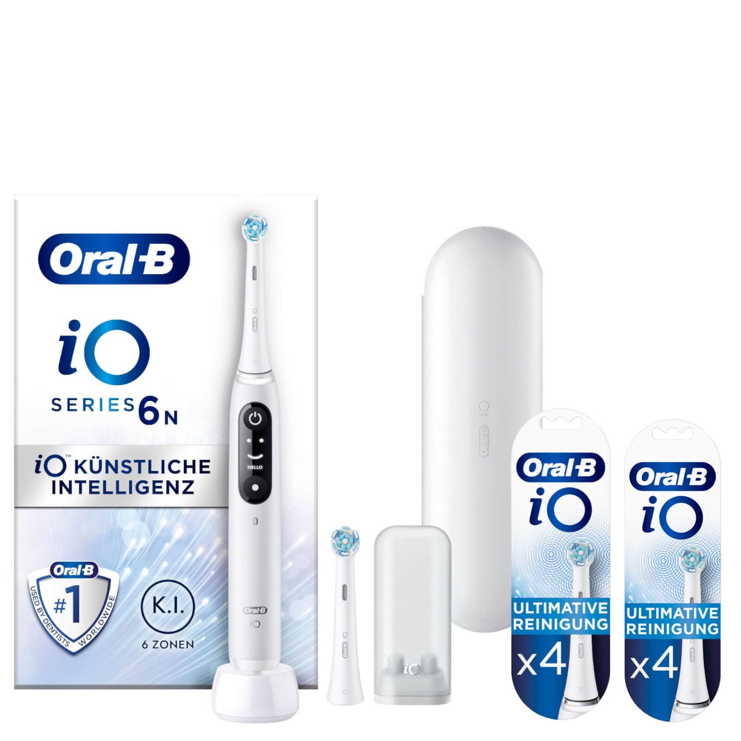Oral-B iO Series 6 Elektrische Zahnbürste, Reiseetui, White | Oral-B DE