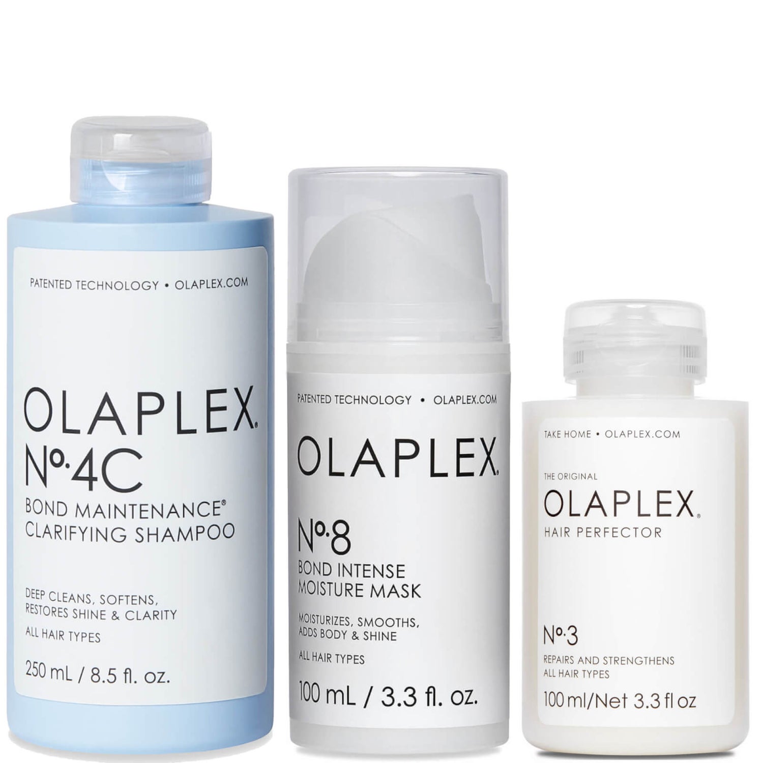 Buy Olaplex Singles Day Bundle - No.3, No.4C, No.8 - LOOKFANTASTIC