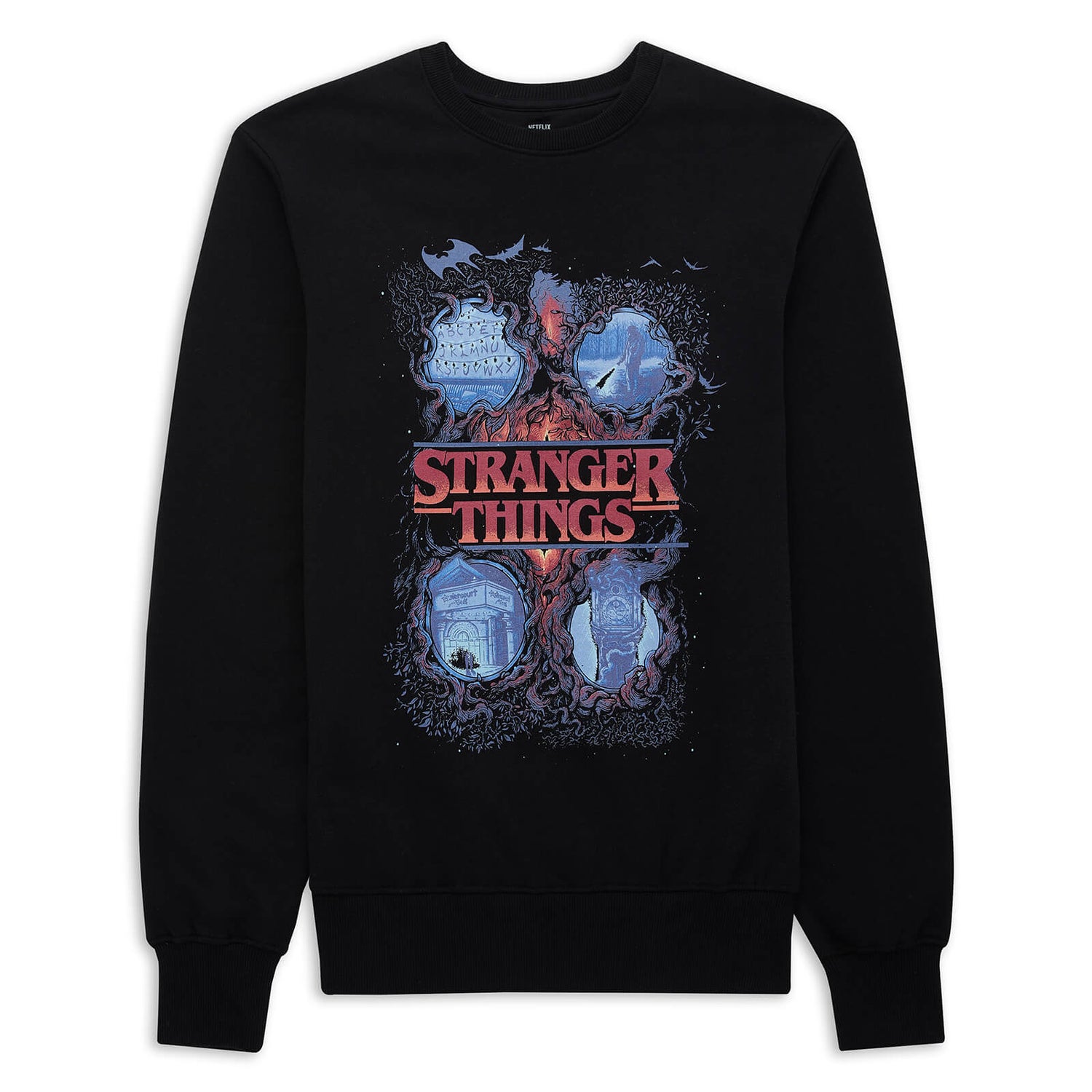 Stranger Things x Alex Hovey Four Seasons Sweatshirt - Black Clothing ...