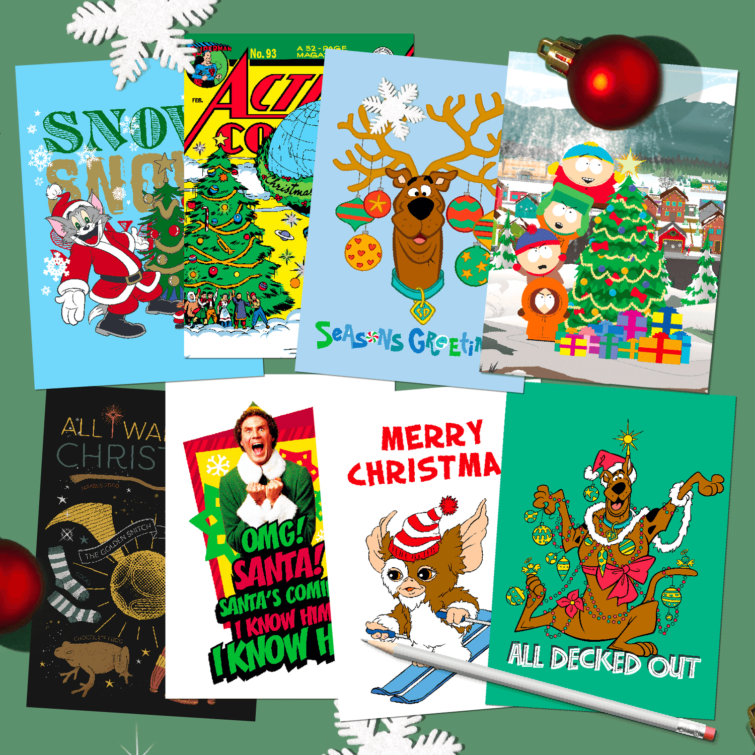 Mixed Christmas Greeting Cards 8-Pack Option 4 Homeware | Zavvi Australia