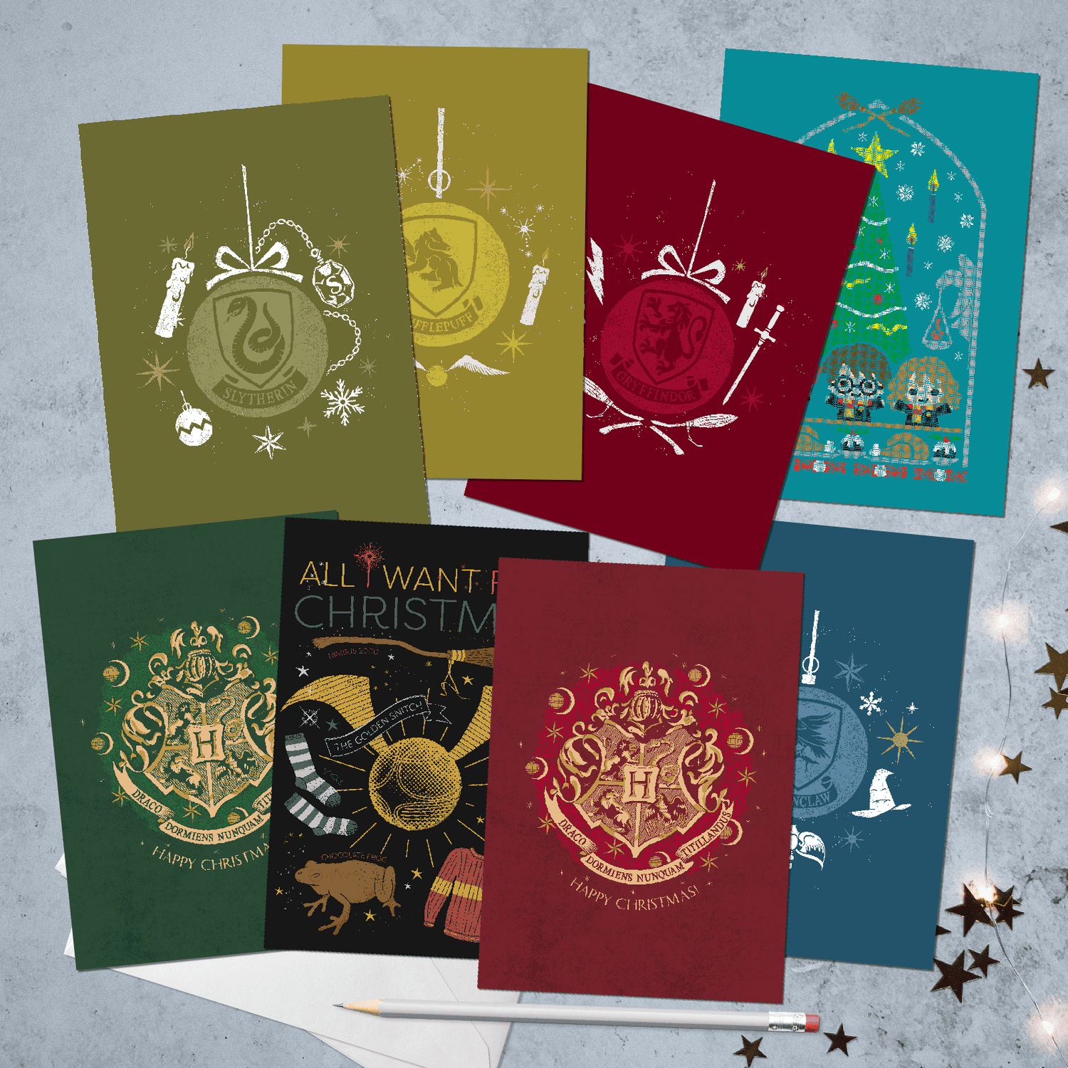 Harry Potter Christmas Greeting Cards 8-Pack Homeware - Zavvi US