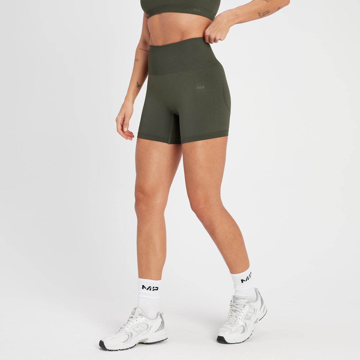 MP Women's Rest Day Seamless Booty Short - Taupe Green | MYPROTEIN™