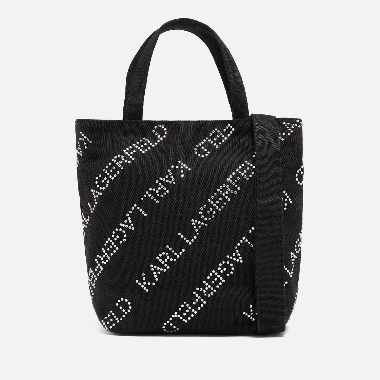 Karl Lagerfeld Crystal-Embellished Canvas Small Shopper Bag | TheHut.com