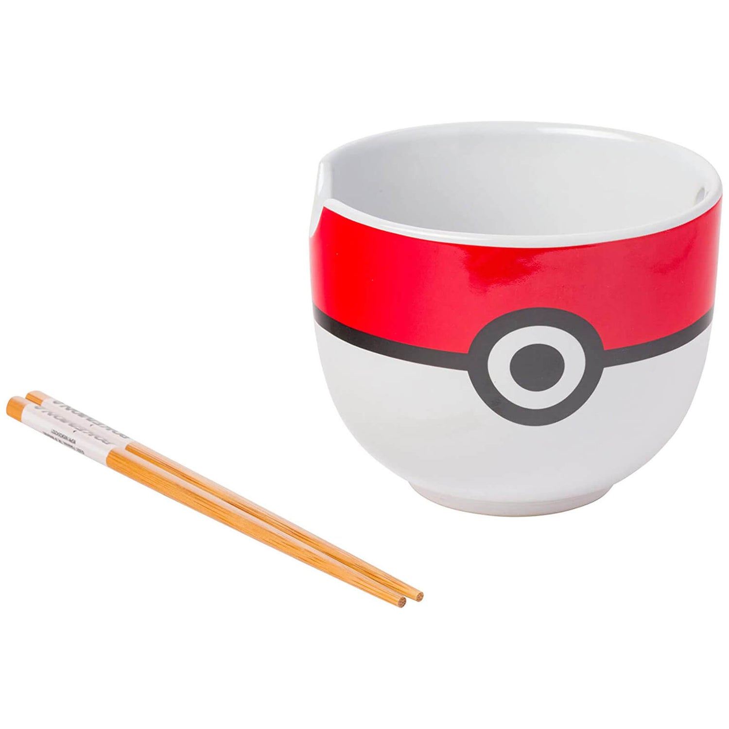 Pokemon Pokeball Ceramic Ramen Bowl with Chopsticks Merchandise - Zavvi US