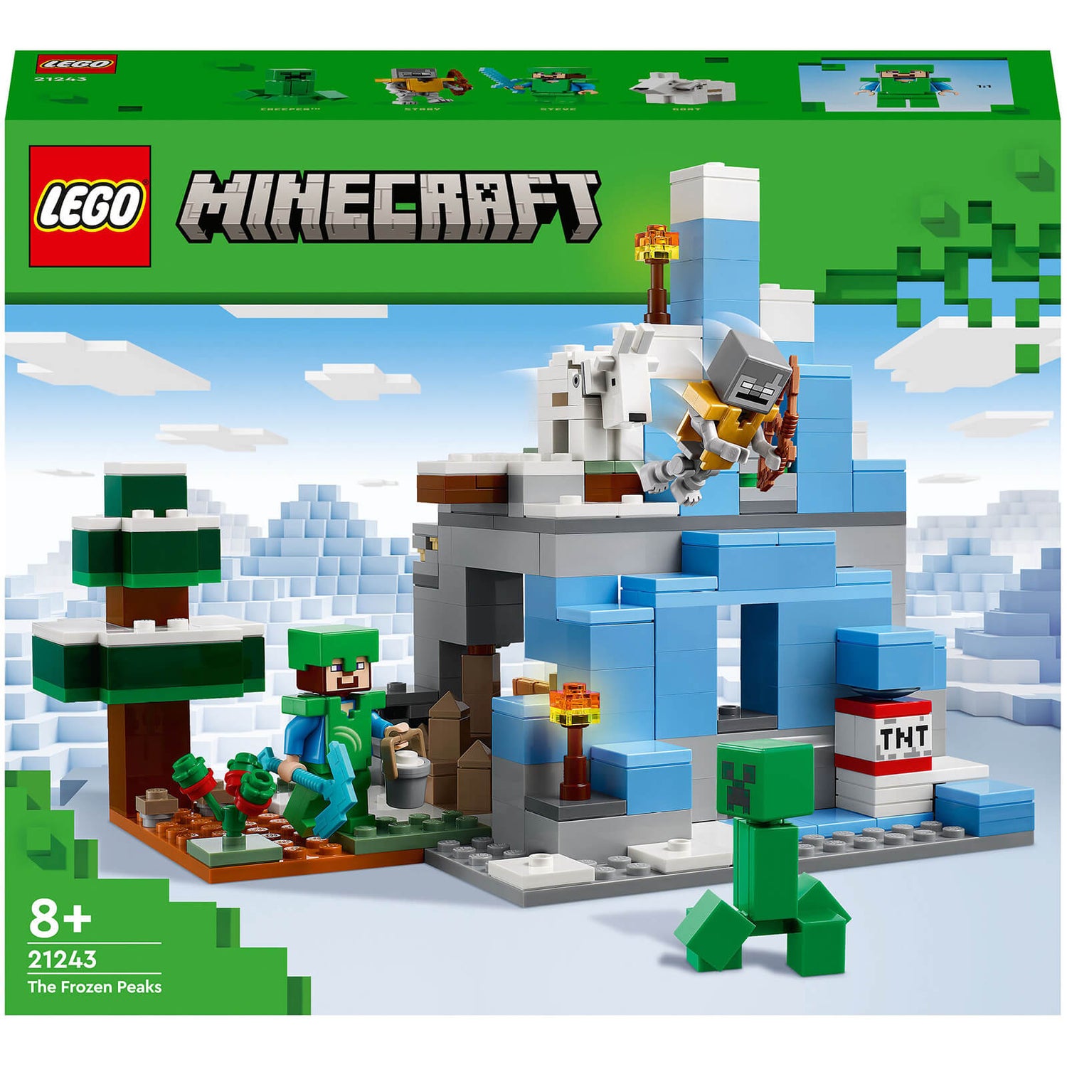 LEGO Minecraft: The Frozen Peaks Cave Mountain Set (21243) Toys - Zavvi UK