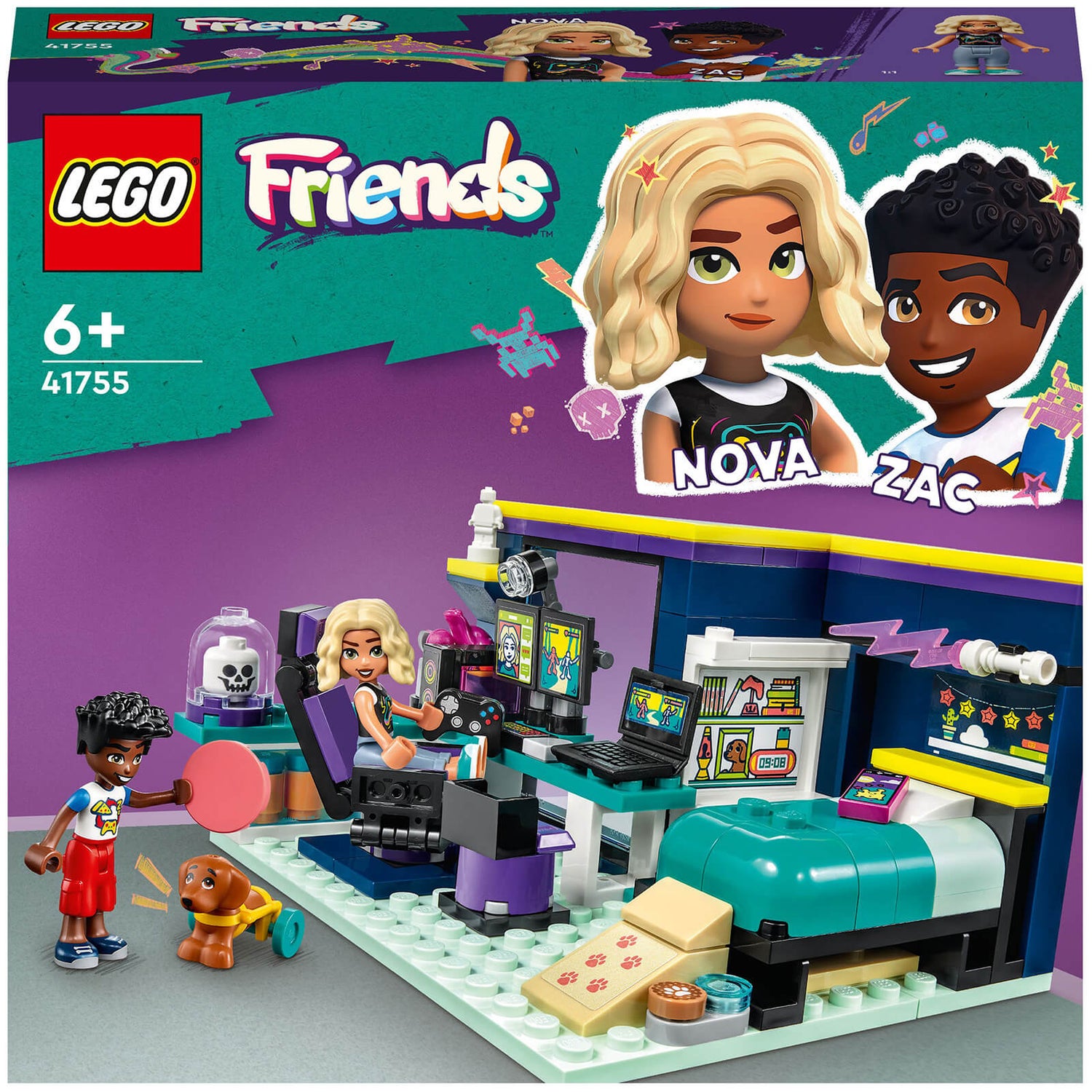 LEGO Friends: Nova's Room Gaming Bedroom Playset (41755) - IWOOT UK