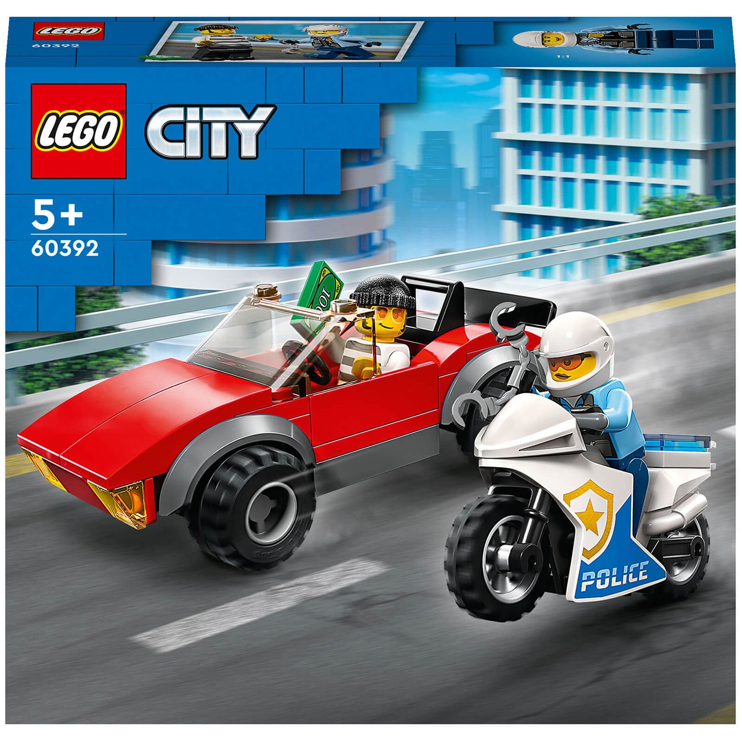 LEGO City: Police Bike Car Chase Set with Toy Motorbike (60392) Toys - Zavvi UK