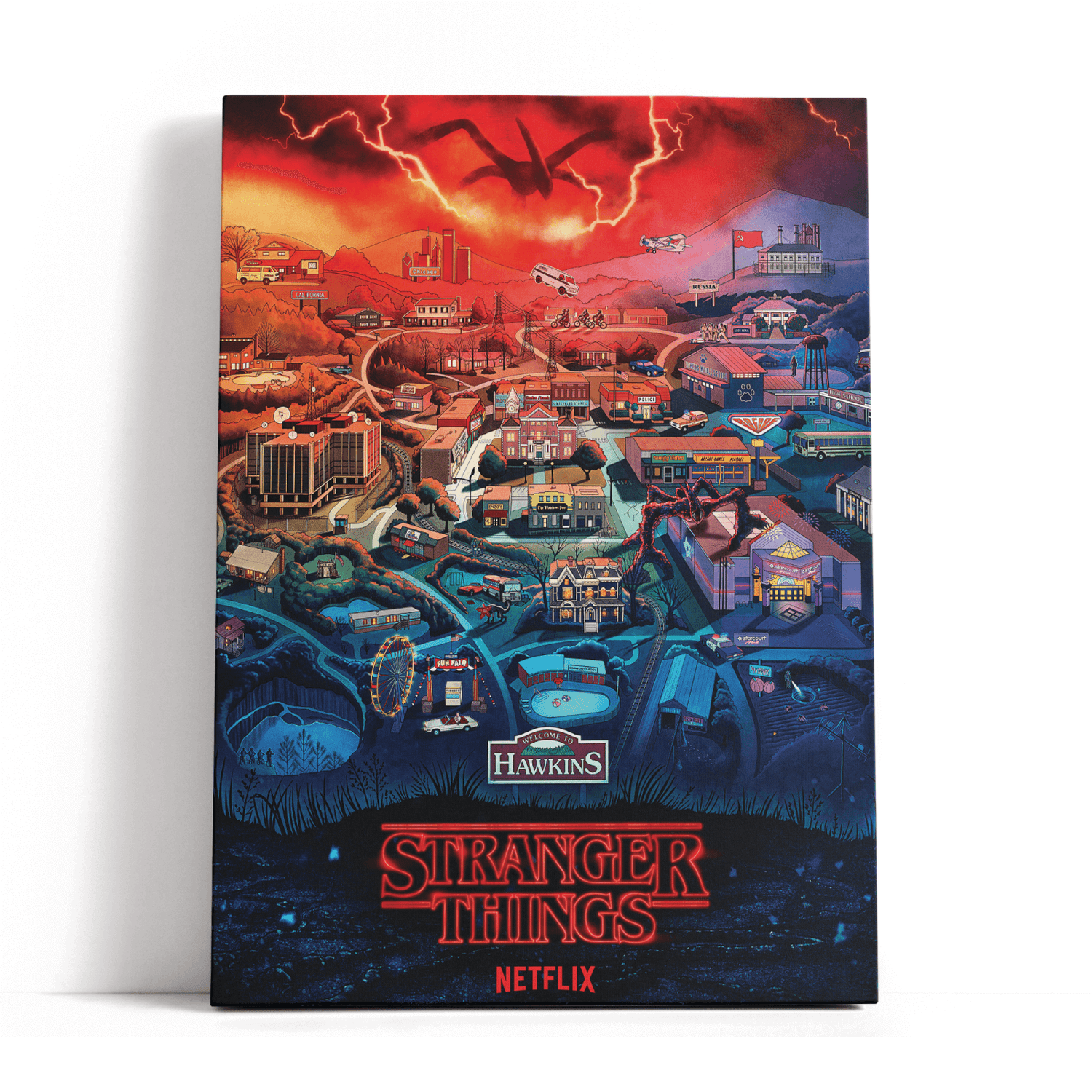 Decorsome x Stranger Things Hawkins Rectangular Canvas Homeware - Zavvi UK