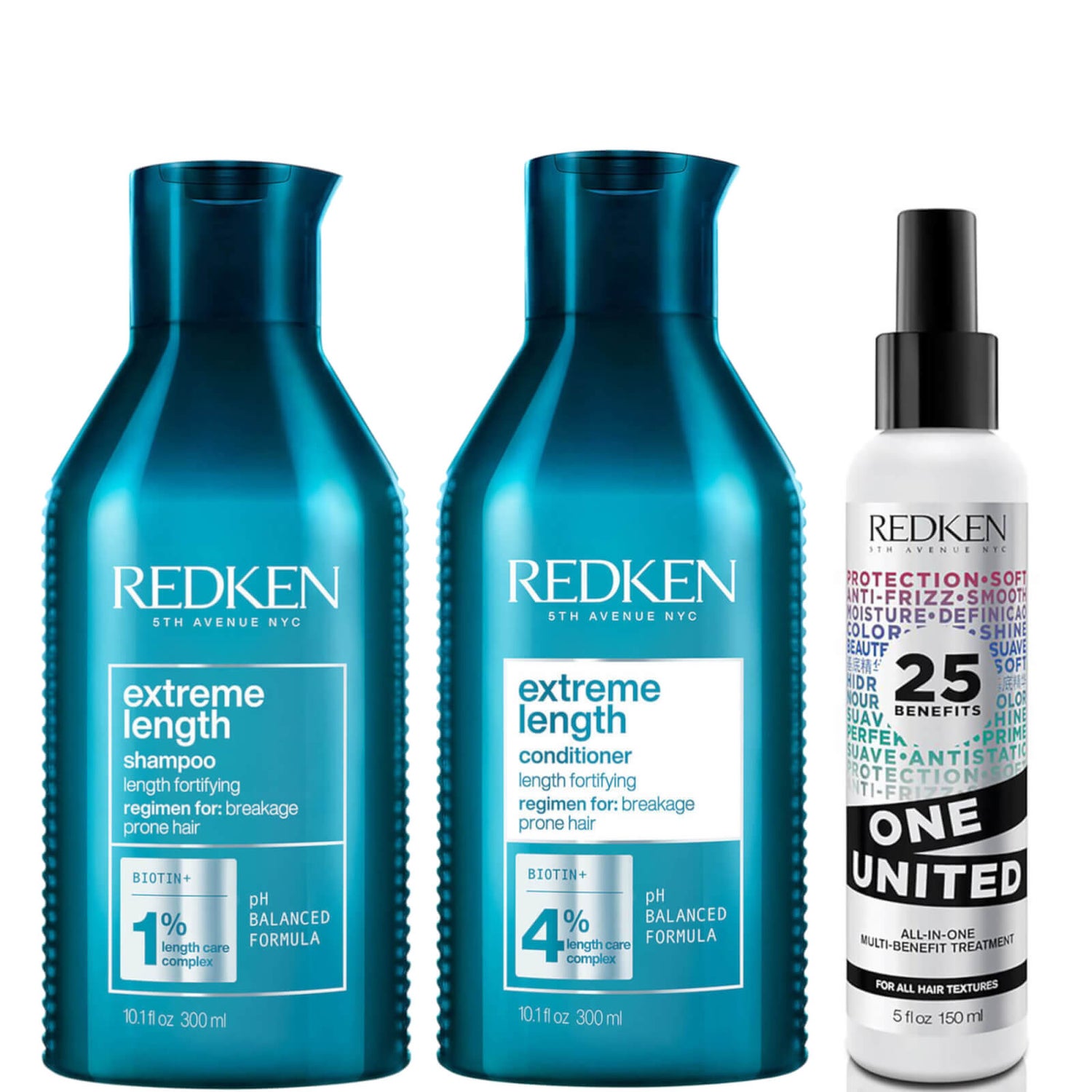 Redken Extreme Length Shampoo, Conditioner and One United Hair Bundle ...