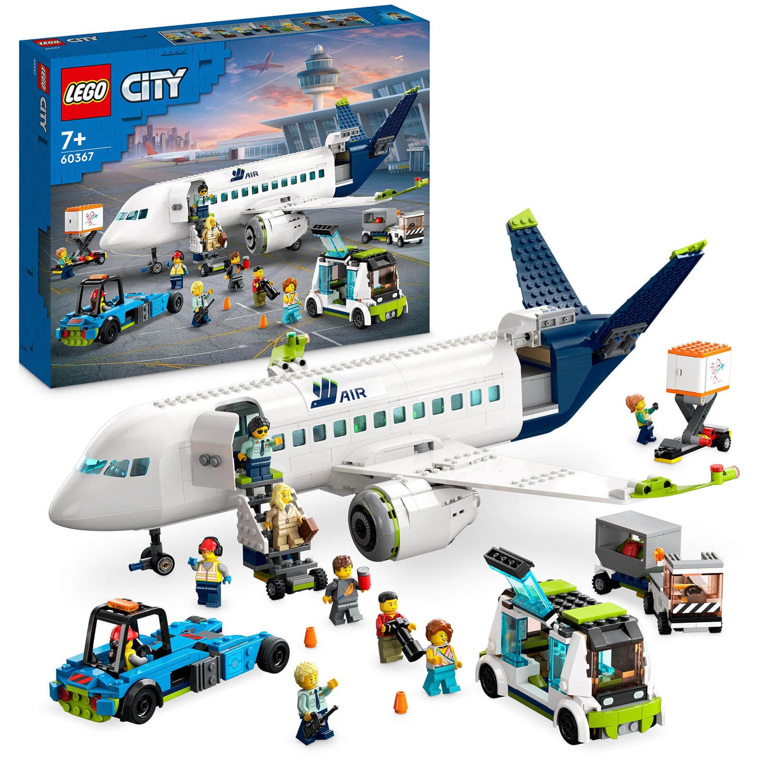 LEGO City Passenger Aeroplane Toy & 4 Airport Vehicles 60367 Toys ...