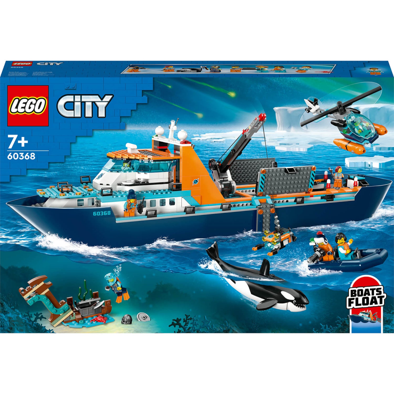 LEGO City: Arctic Explorer Ship, Big Floating Boat Toy (60368) Toys ...