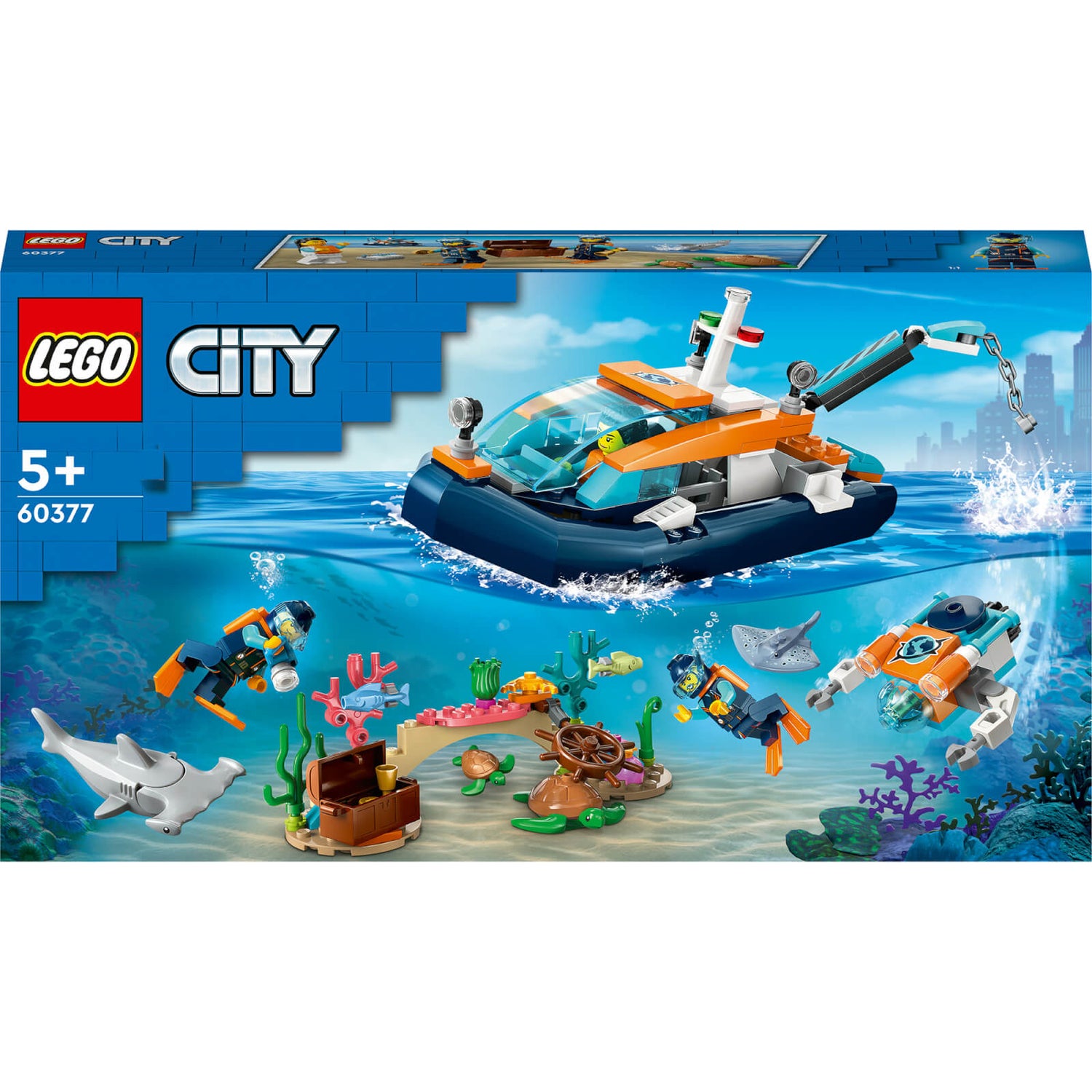 LEGO City: Explorer Diving Boat Set with Submarine Toy (60377) Toys ...