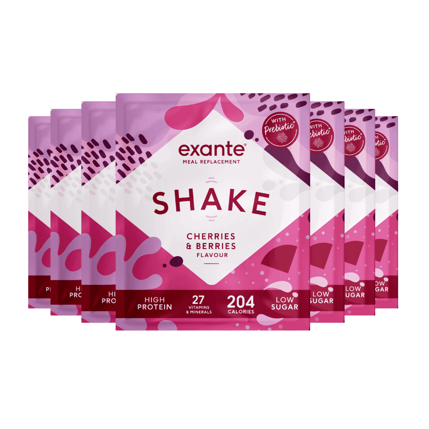 Cherries & Berries Flavour Low Sugar Meal Replacement Shake (Box of 7 ...