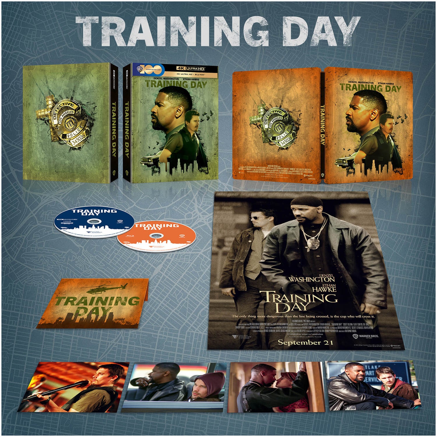 Training Day Zavvi Exclusive Limited Edition Premium 4K Ultra HD Steelbook (including Blu-ray ...