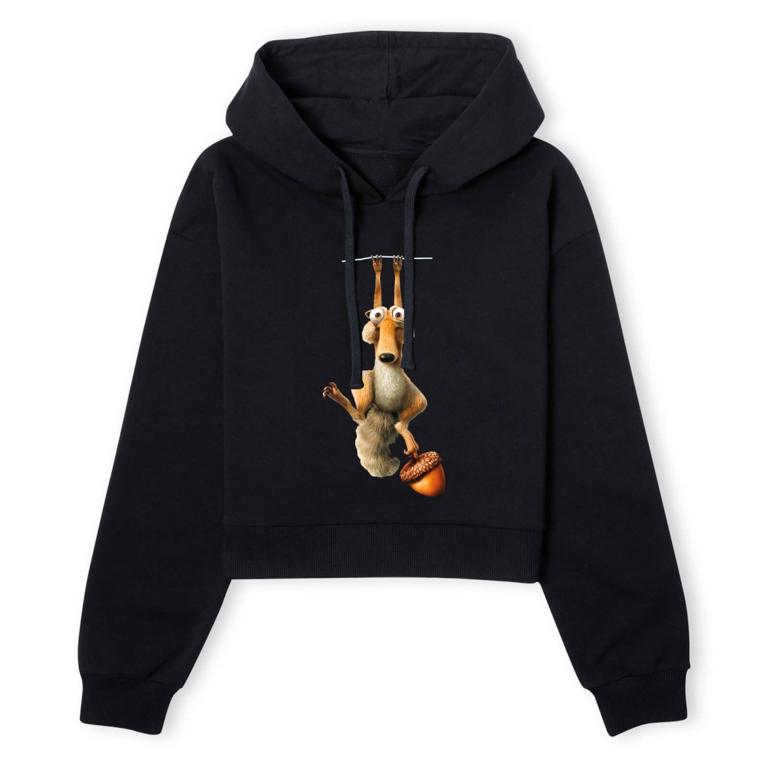 Ice Age Scrat Women's Cropped Hoodie - Black Clothing - Zavvi UK