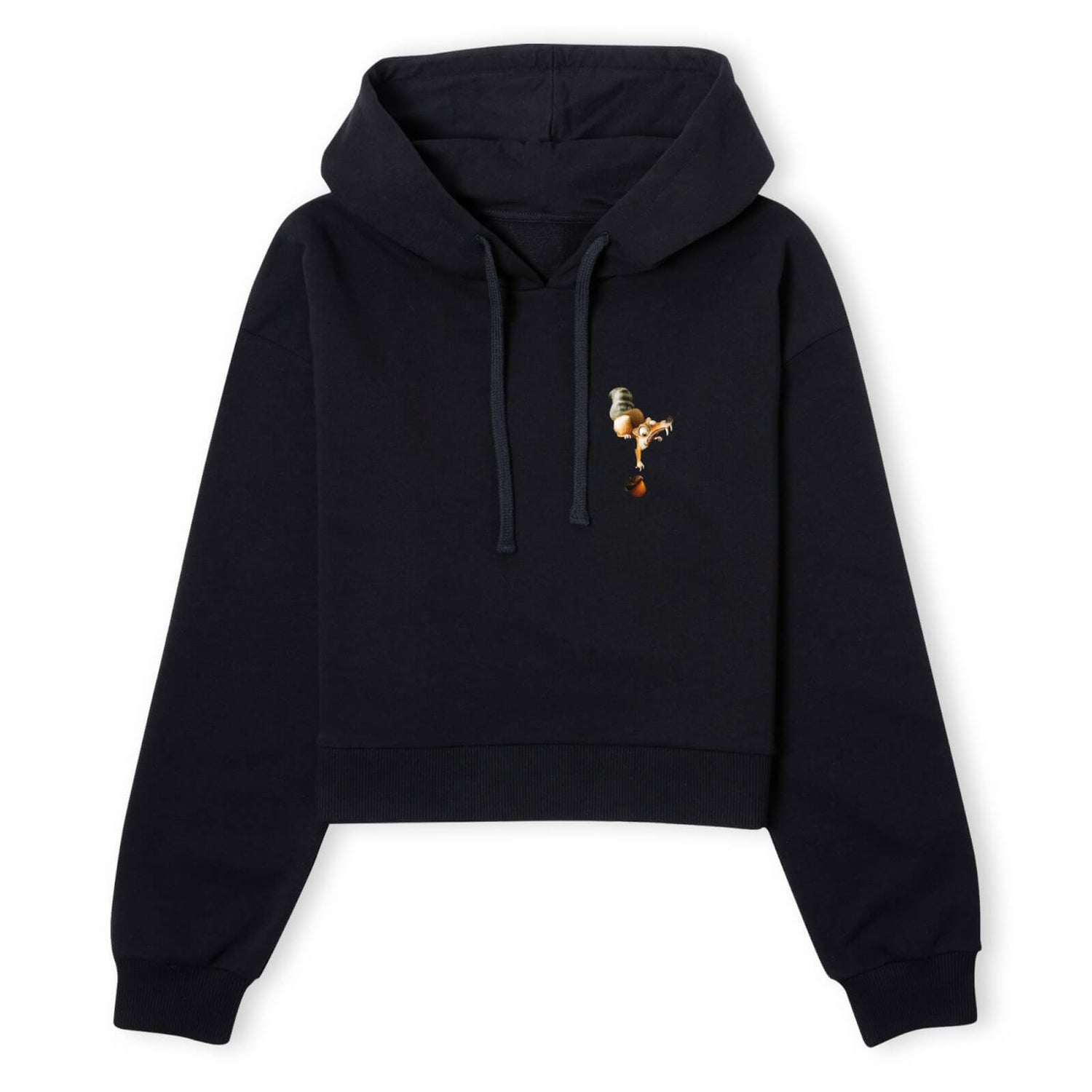 Ice Age Scrat Pocket Women's Cropped Hoodie - Black Clothing - Zavvi UK