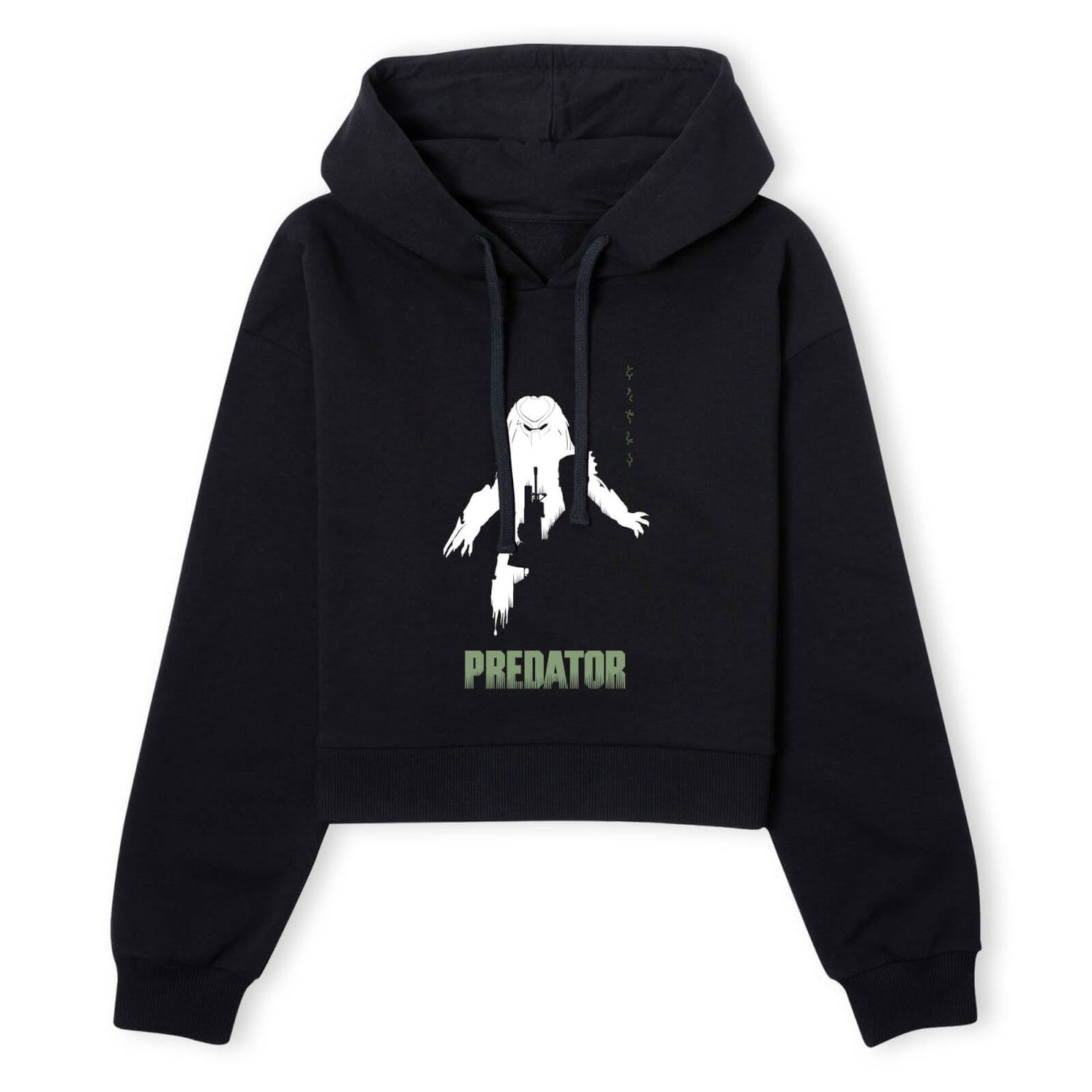 Predator Silhouette Poster Women's Cropped Hoodie - Black | Pop In A Box US