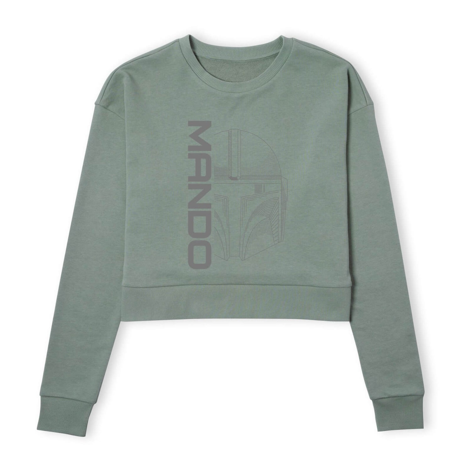 Star Wars The Mandalorian Mando Women's Cropped Sweatshirt - Khaki ...