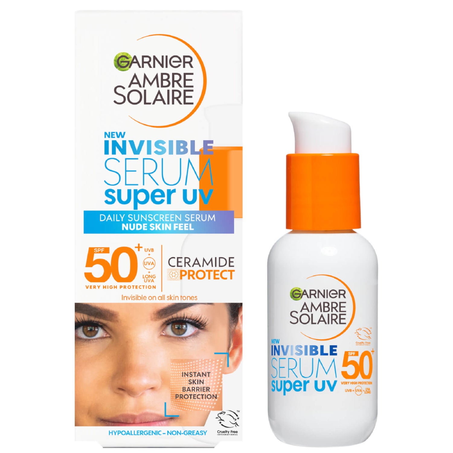 Garnier Ambre Solaire SPF 50+ Super UV Invisible Face Serum 30ml ...