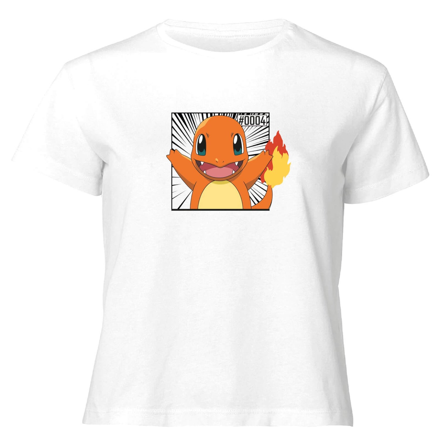 Pokémon Pokédex Charmander #0004 Women's Cropped T-Shirt - White ...