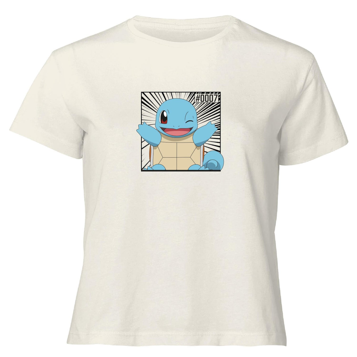 Pokémon Pokédex Squirtle #0007 Women's Cropped T-Shirt - Cream Clothing ...