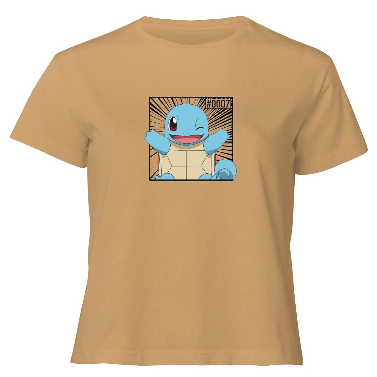 Pokémon Pokédex Squirtle #0007 Women's Cropped T-Shirt - Tan Clothing ...