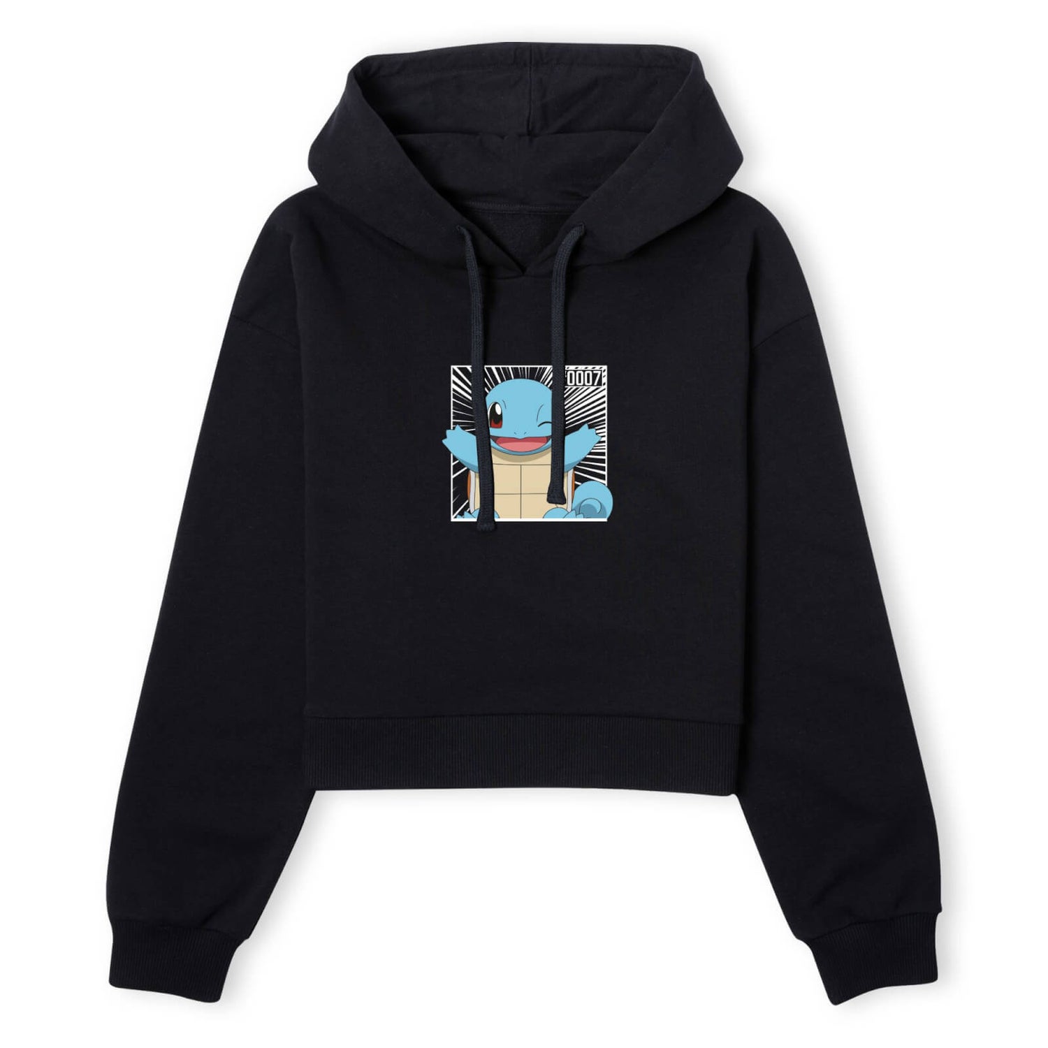 Pokémon Pokédex Squirtle #0007 Women's Cropped Hoodie - Black | Zavvi.nl