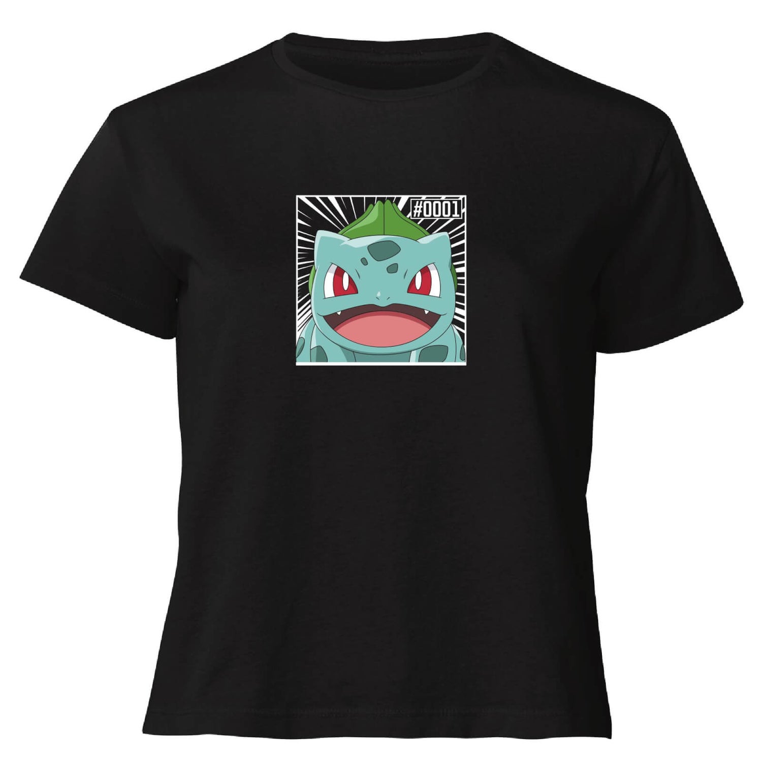 Pokémon Pokédex Bulbasaur #0001 Women's Cropped T-Shirt - Black ...
