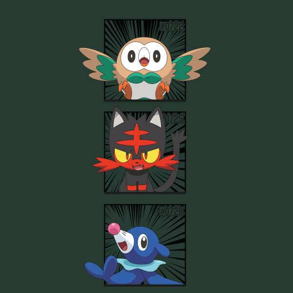 Pokemon Generation 7 Starters Hoodie - Green Clothing - Zavvi US