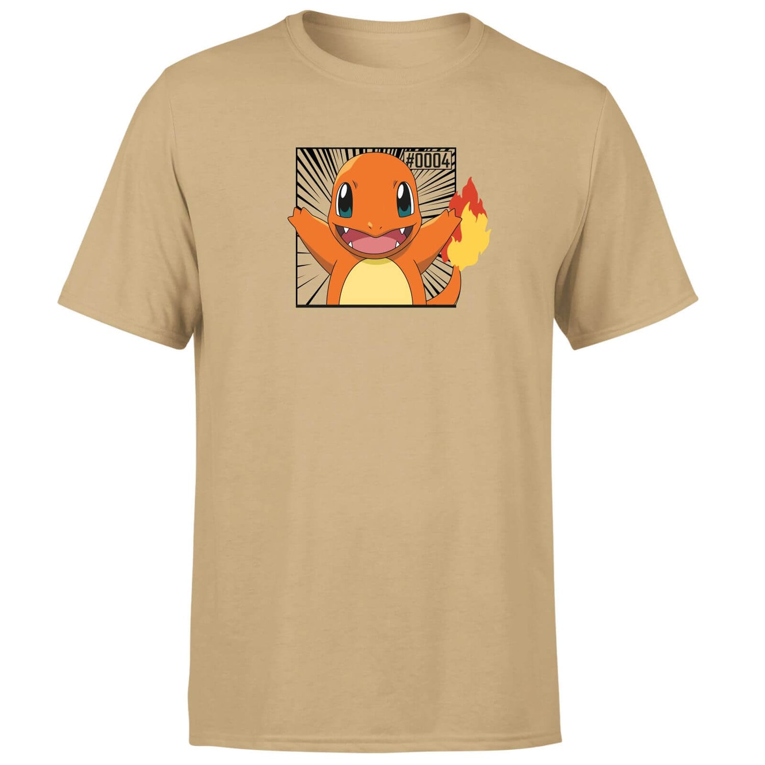 Pokémon Pokédex Charmander #0004 Men's T-Shirt - Tan Clothing - Zavvi UK