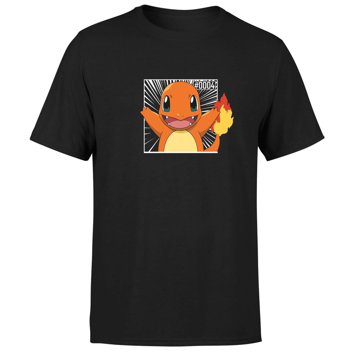Pokémon Pokédex Charmander #0004 Men's T-Shirt - Black Clothing - Zavvi UK
